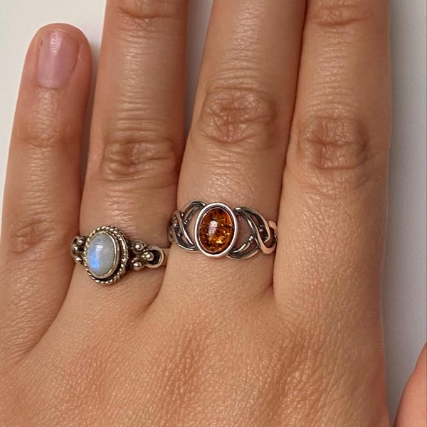 Natural Baltic Celtic Knots Amber Ring • Best Gift for Her Birthday ...