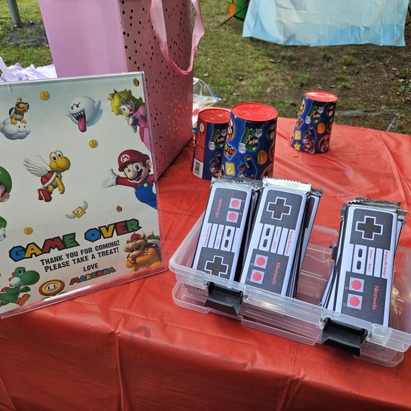 Super Mario Birthday Custom Sign Boy Mario Bros Party Decoration Super ...