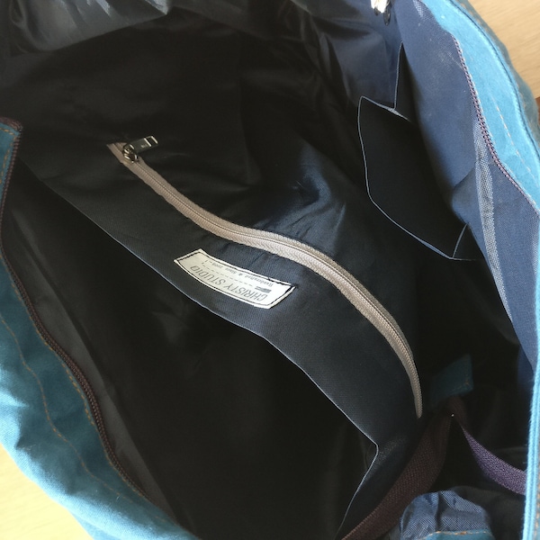 Waxed Canvas Backpack for School, Diaper Bag Backpack , Teal Blue ...