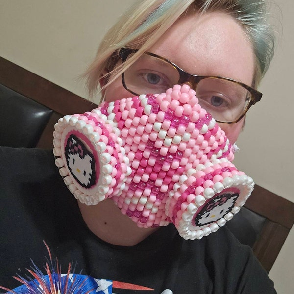 Kandi Glow in the Dark Gas Mask (white and Rainbow) Kawaii, Rave ...