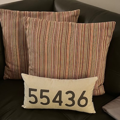 Personalized Zip Code Pillow Personalized Pillow Dorm Decor Monogrammed ...