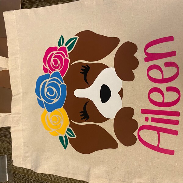 Puppy Face Svg, Cute Dog With Flowers Svg, Girl Svg, Dxf, Eps, Png ...