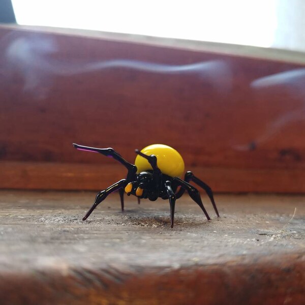 Glass Spider Figurine Blown Glass Spider Glass Spider Miniature Glass ...