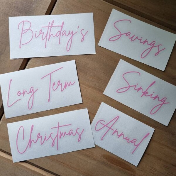 Personalised Cash Wallet Vinyl Decal Stickers - Cash Stuffing ...