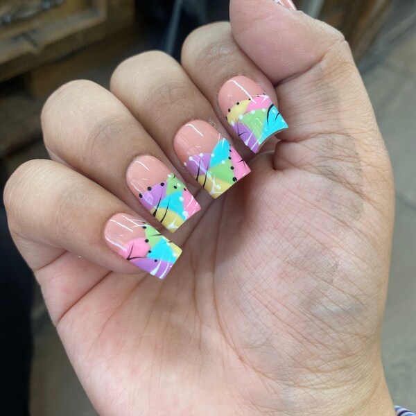 3D Flower Nails 3d Sea Shell Handmade Press on Nails Nails, Hibiscus ...