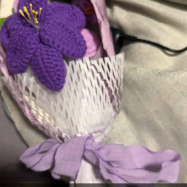 Pink Tulip Crochet Flowers Bouquet,knit Flowers, Crochet Flower Bouquet ...