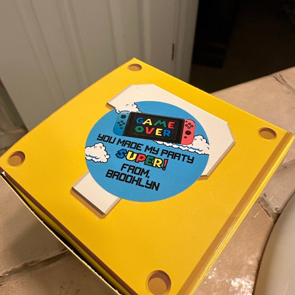 Set of 12 - Super Mario Switch Gamer Inspired Thank You Tags Labels ...