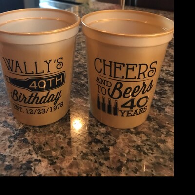 40th Birthday Party Cups, Personalized Birthday Cups, Custom Birthday ...