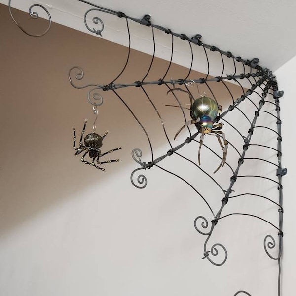 18" Odd Twisted Barbed Wire Corner Spider Web Reclaimed Art - Etsy