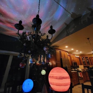 Saturn Lamp With Colored LED and Stand Night Light for Bedroom Space ...