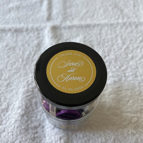 Gold Foil Wedding Stickers, Metallic Sticker Labels, Round Favor Labels ...