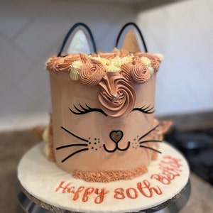 Cat Face Cake Topper, Cat Face Set, Cat Face Cake Decoration, Cake ...