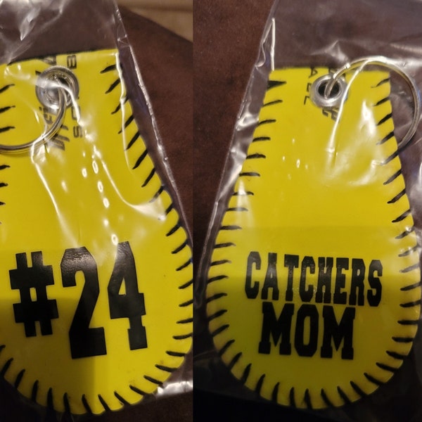 New Handmade Softball Keychain-personalized - Etsy