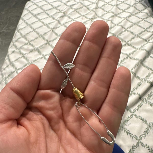 925 Silver 14 Carat Gold Plated Shield Spike Necklace Trigon Strip ...