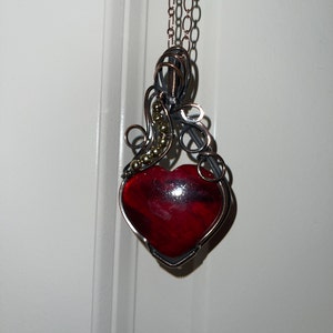 Red Fire Labradorite Pendant Copper Wire Wrapped Pendant Gemstone ...