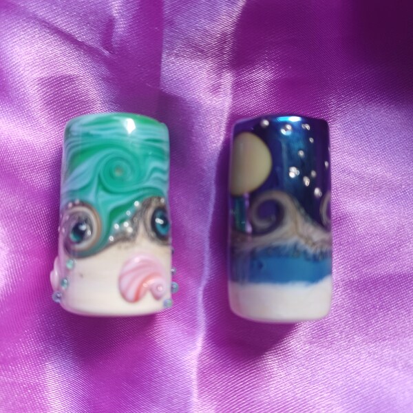 FRISKEY Handmade Lampwork Glass Beads & Jewelry, Enameled Copper Solar ...