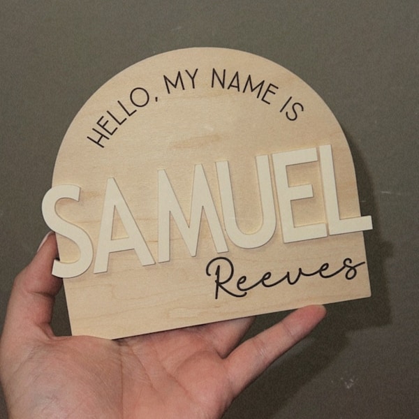 Baby Name Announcement Sign - Hello My Name is Sign - Fresh 48 Photo ...