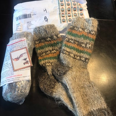 Unique Sheep's Wool Socks 100% Natural Warm Handmade - Etsy