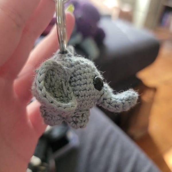 Elephant Keychain Crochet Pattern, Simple Easy Mini Amigurumi Animal ...