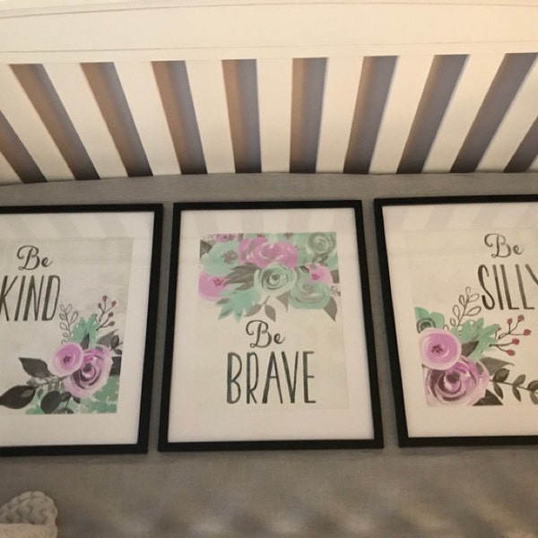 Nursery Wall Art Nursery PRINTABLE Art Baby Girl Nursery Decor Purple ...