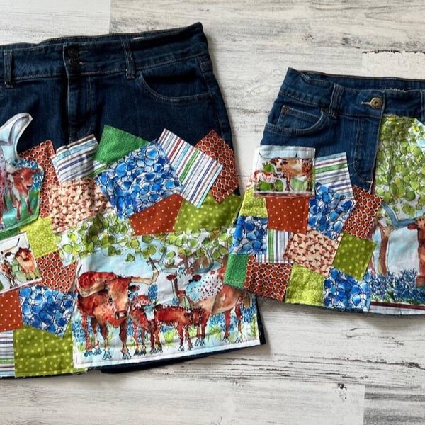 Ole Miss University of Mississippi Rebels Custom Patch Denim Skirt ...