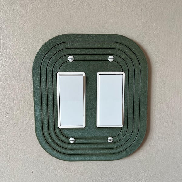 Vintage Oval-shaped Light Switch Plate Cover, Red Sunset Burst Rainbow ...