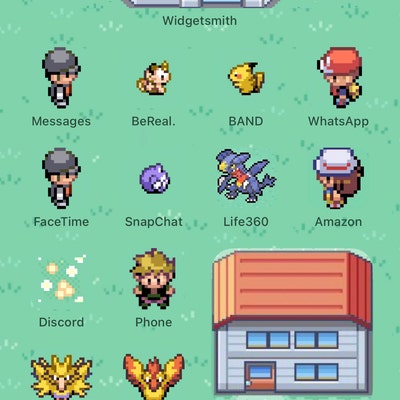 Ios 293 Icons Pokemon Red Blue Version iPhone IOS14 App Icons Widgy ...