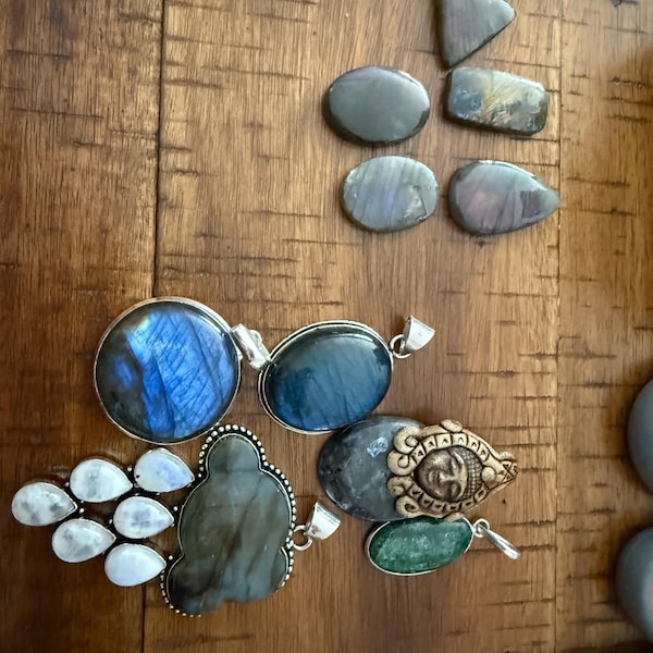 Natural Moonstone Gemstone Bezel Pendants / Wholesale Pendants / Bulk ...