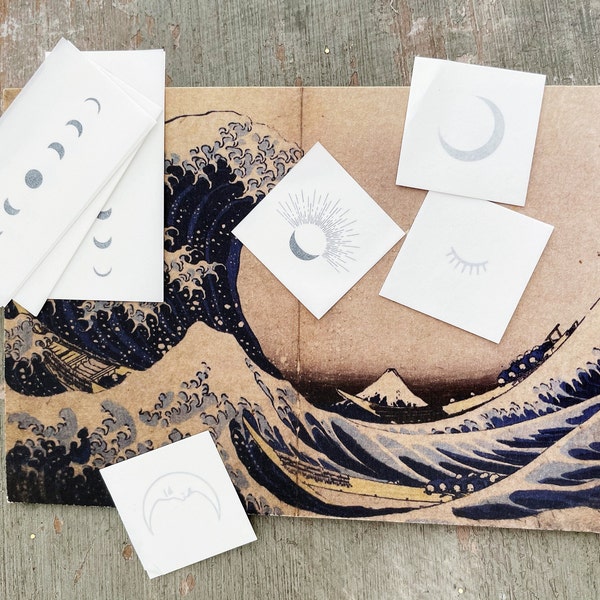 Moon Phases Temporary Tattoo (set of 3) - Etsy