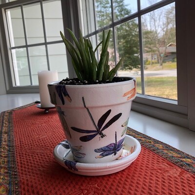 Large 6 Dragonfly Flower Pot - Etsy