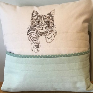 Cute Tabby Cat on a Light Background Machine Embroidery Design Cute ...