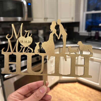 Custom Wedding Cake Topper Personalized Engagement Cake Topper Last ...
