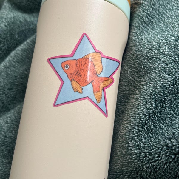 Goldfish Star Sticker | Glossy and Waterproof - Etsy