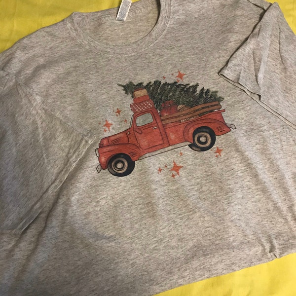 Red Christmas Tree Truck, Sublimation Design, Christmas Car Png, Santa ...