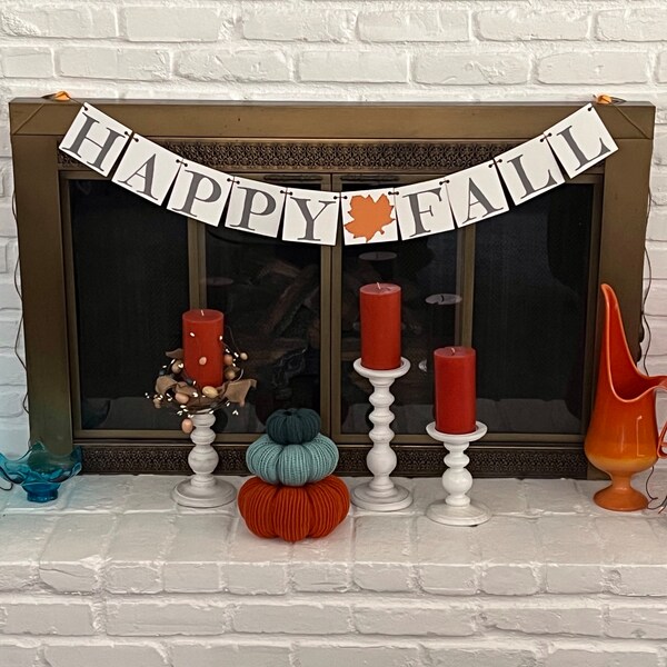 Happy Fall Banner, Fall Decor, Fall Banner, Rustic Fall Sign ...