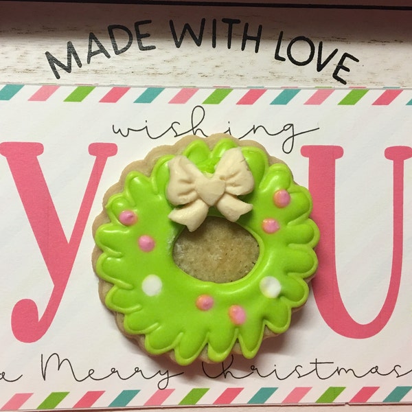 Printable Christmas Mini Cookie Card 5 X 3.5 Wishing YOU a Merry ...