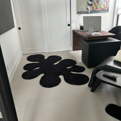 Hand Tufted Cream White Irregular Tuft Rug Cream Rug Round Rug 100% ...