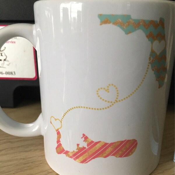 Moving Mug for Sister, Moving Away Mug, Long Distance Sister Mug, State ...