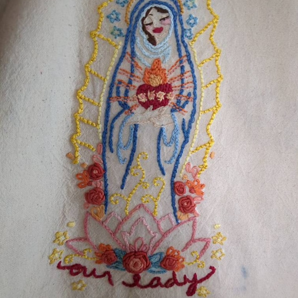 Our Lady Hand Embroidery Pattern, PDF Download, Embroidery Art - Etsy