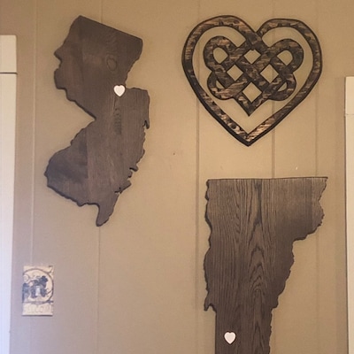 Vermont State Shape Wood Sign Cutout Wall Art. Modern Rustic - Etsy
