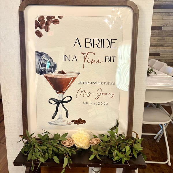 Bridal Shower Welcome Sign Bride in a Tini Bit Custom Bridal Shower ...