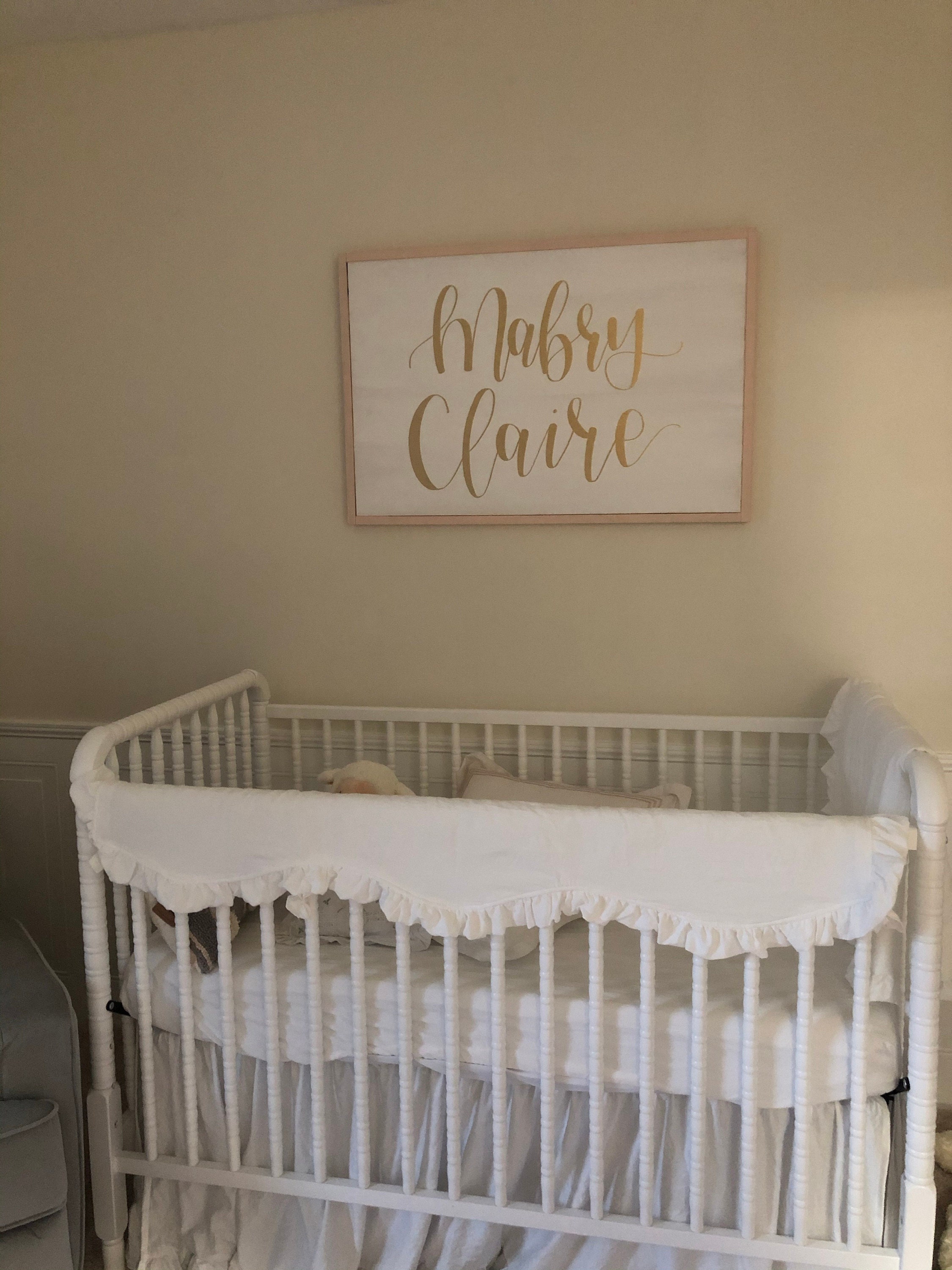 Nursery Name Sign Framed Over the Crib Sign Baby Name Sign | Etsy