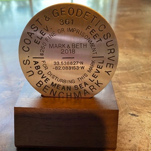 Brass Engraved Benchmark - Etsy