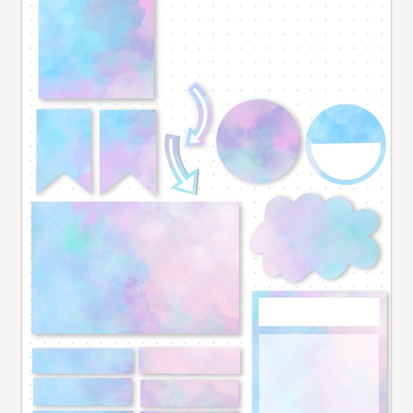 Cotton Candy Digital Paper - Seamless Rainbow Pastel Textures Instant ...