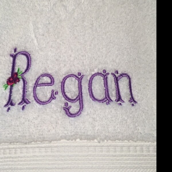 Machine Embroidery Design Fishtail Rose Monogram Alphabet Font INSTANT ...