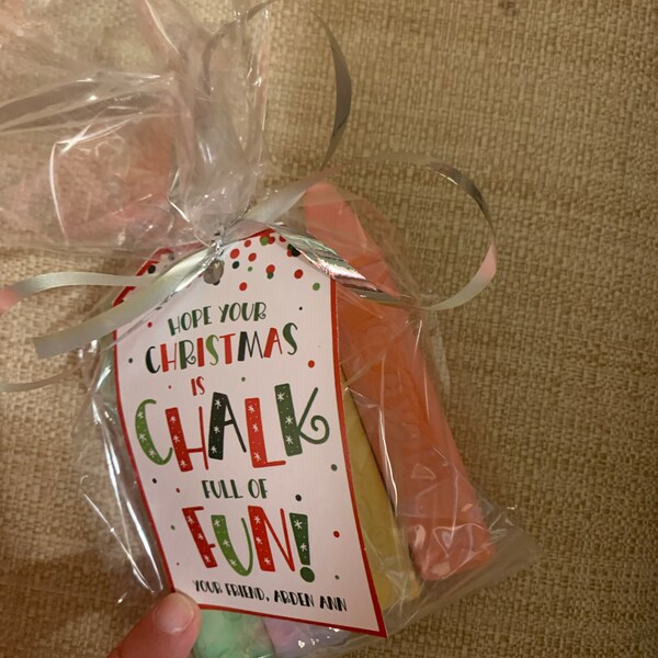Chalk Gift Tags Hope Your Christmas is Chalk Full of Fun Holiday ...