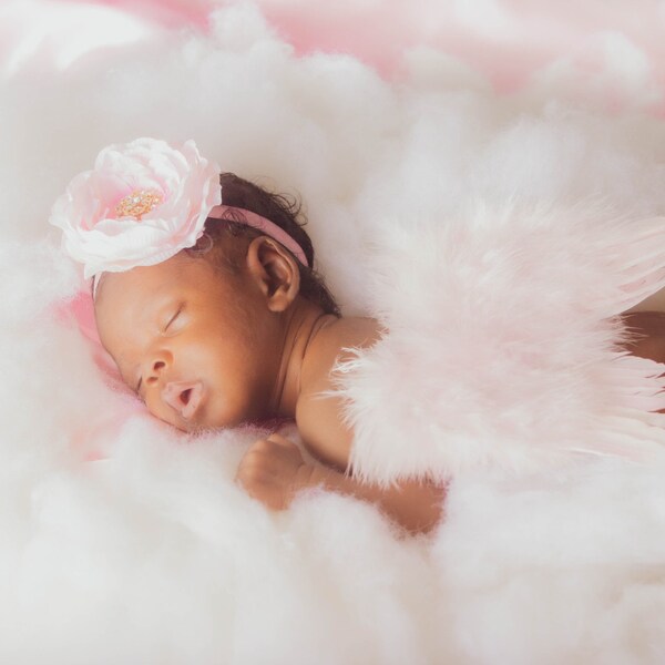 Pink Newborn Angel Wings, Rose Pink Baby Wings, Baby Fairy Wings ...