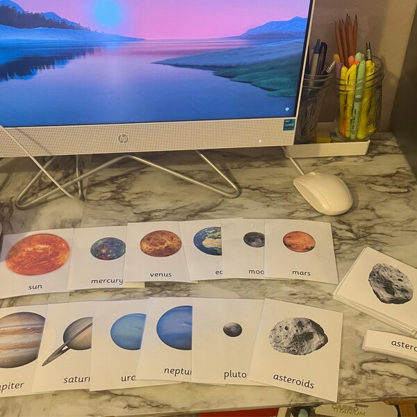 SOLAR SYSTEM • 13 Editable Montessori Cards • Flash Cards Nomenclature ...
