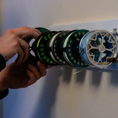 Custom Fly Fishing Reel Holder Walnut and Brass 21 Reel Version - Etsy