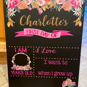 First Day of School Sign Boho Floral Reusable School - Etsy